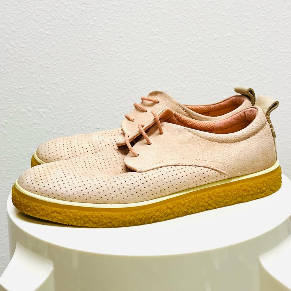 Ecco Crepetray Perforated Pink Platform Shoes - Gem